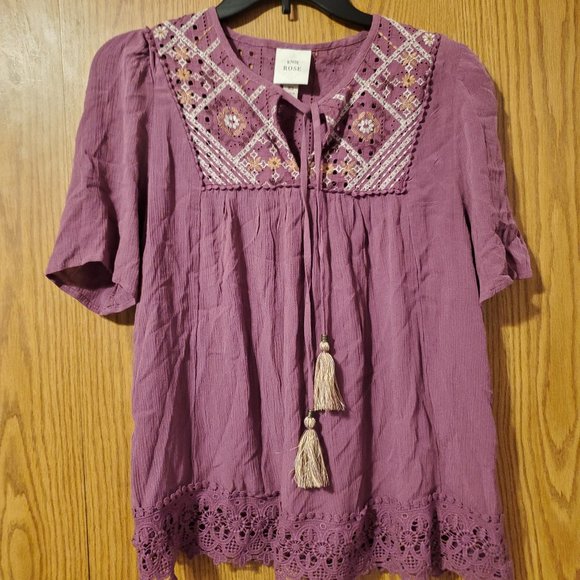 Knox Rose | Tops | Euc Knox Rose Top Purple Size Xsmall | Poshmark
